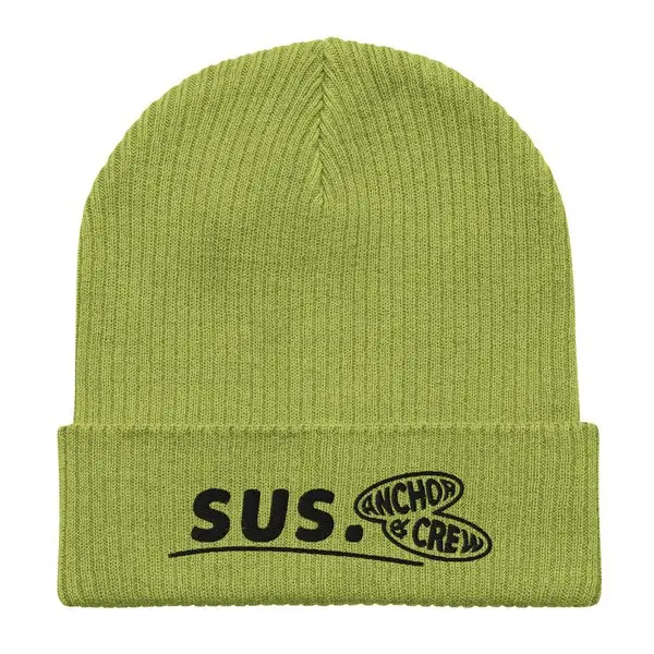 ANCHOR & CREW Leaf Sus Gen. Organic Cotton Embroidered Beanie - Green
