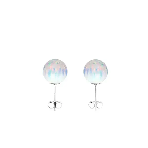 ORA PEARLS Ice Opal Stud Earrings Silver - Gray