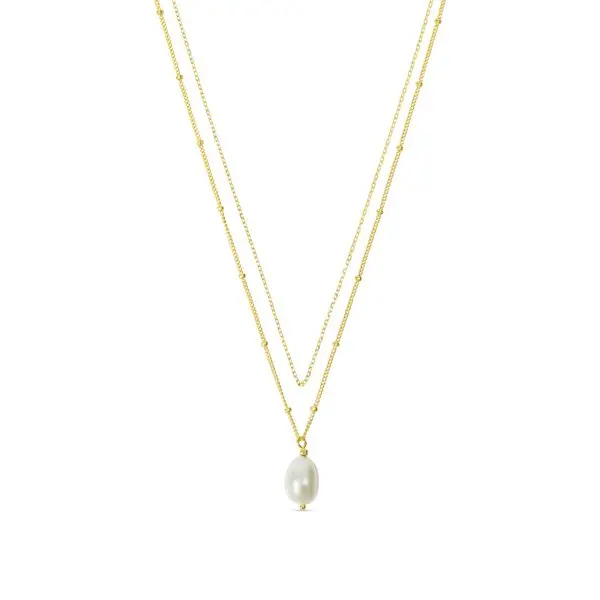 ESTERAH Baroque Pearl Layered Necklace - Gold