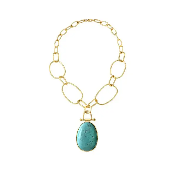 RARE MATTERS JEWELRY Turquoise Pendant Necklace - Blue