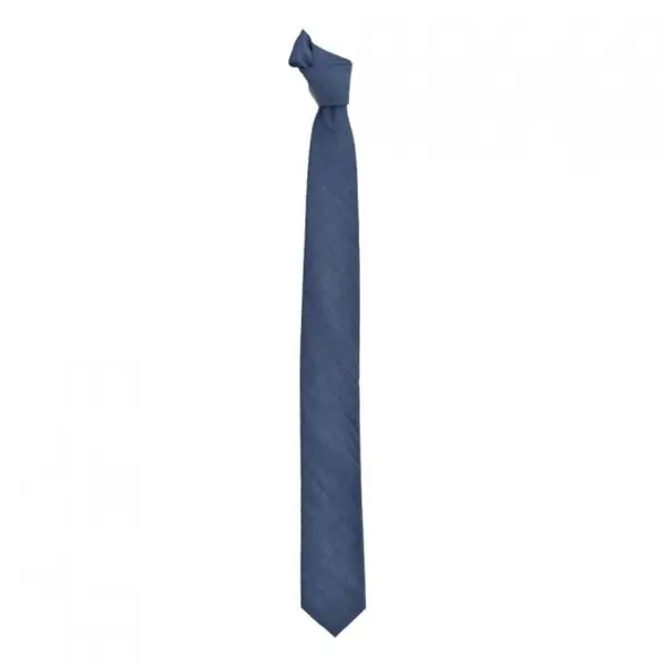 DAVID WEJ Plain Cotton Tie – Chambray - Blue