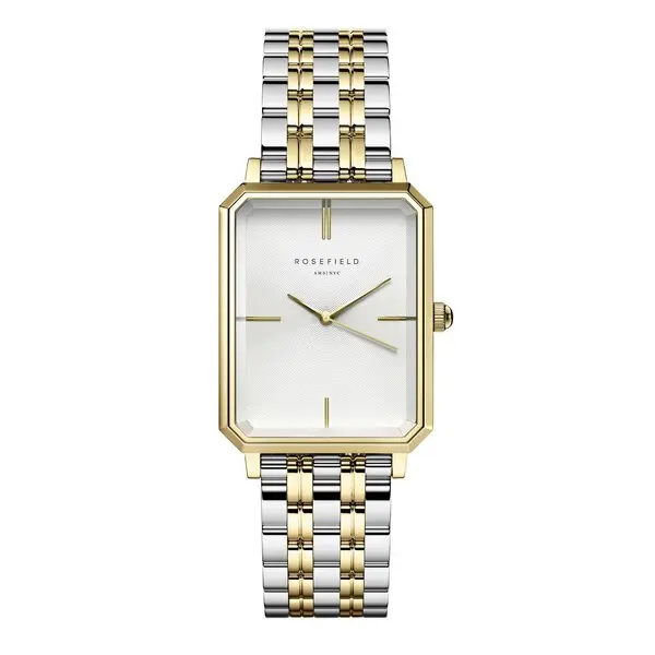 ROSEFIELD Octagon Ladies Dial Two-tone Bracelet Watch - Silver