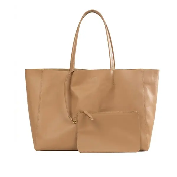 HAMEL ATELIER Neutrals Ravello Leather Tote Bag Beige - Beige/black
