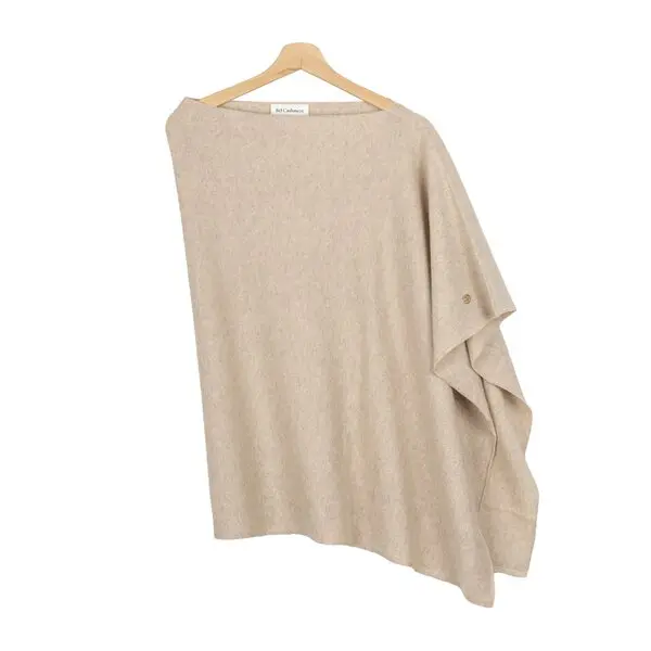 BEL CASHMERE Beige Cashmere Poncho - Brown