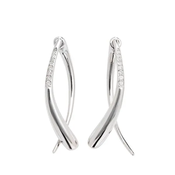 LUCY QUARTERMAINE Solid Sterling Sycamore Front And Back Earrings - Silver