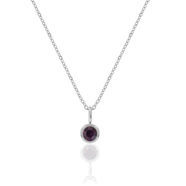 A WEATHERED PENNY Silver / Orange Silver Birthstone Necklace June - Silver/orange