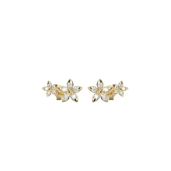 BLOOMTINE | EARTH ANGEL HQ Eternal Bloom™ Vermeil Flower Stud Climbers - Gold