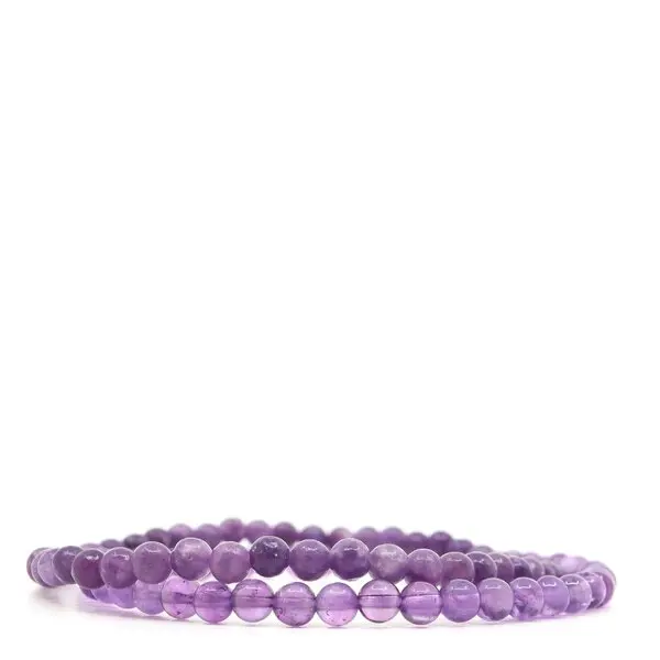 Shar Oke Amethyst & Lepidolite Beaded Bracelet - Purple