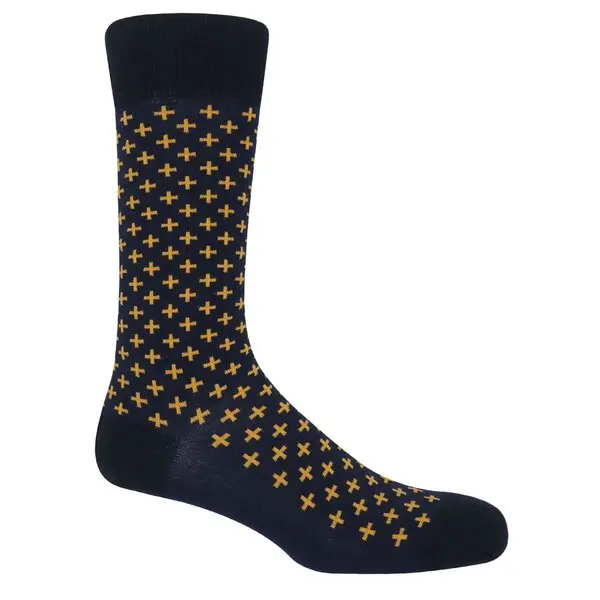 PEPER HAROW - MADE IN ENGLAND Crosslet ’s Socks – Navy - Blue