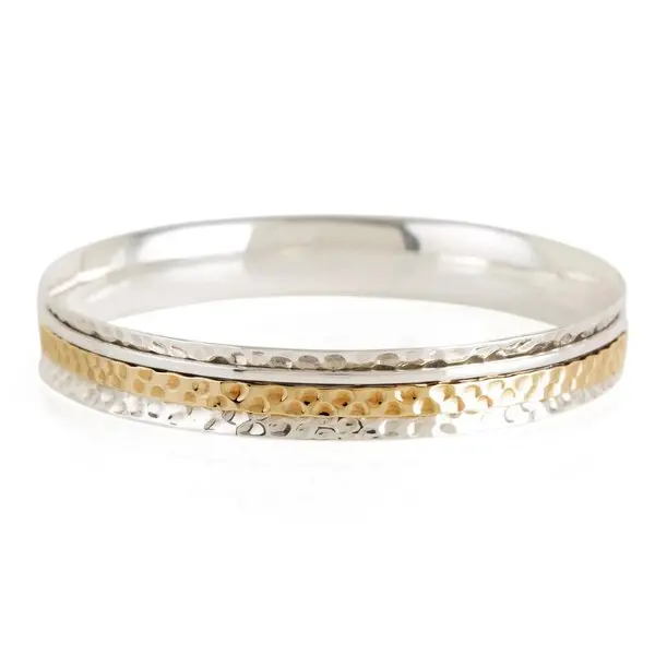CHARLOTTE'S WEB JEWELLERY Silver / Gold Karma Fortune Silver Spinning Bangle - Silver/gold