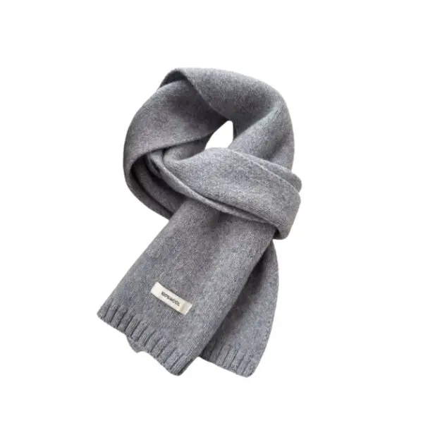 MY LITTLE NATURE Color Wool Scarf Australian Wool Scarf - Grey