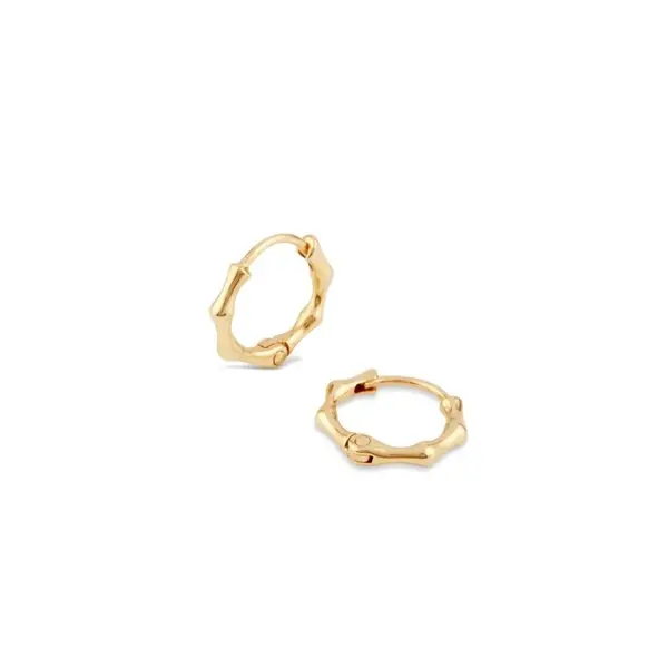 DINNY HALL Yellow / Gold Bamboo Micro Hoops