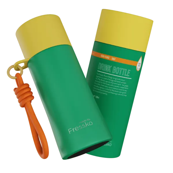 Fressko Play 14oz/420ml Water Bottle, Ceramic Remix Snap - Green