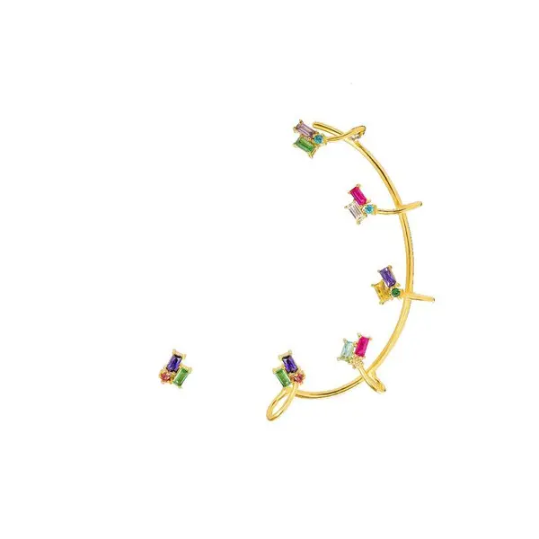 LAVANI JEWELS Multicolor Lempicka Ear Cuff - Gold