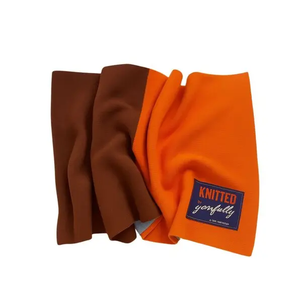 YORSTRULY Brown / Blue / Orange Sunset Block Shawl - Brown/blue/orange