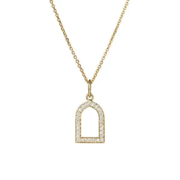 SHEIDA FARROKHI Sahra Diamond Pendant Solid Yellow Gold - Yellow/gold