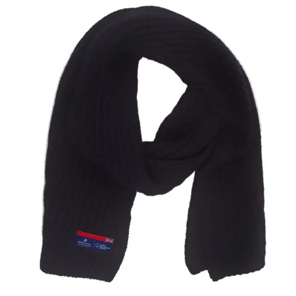 ARTHUR BEALE Maritime Wool Scarf Navy - Blue