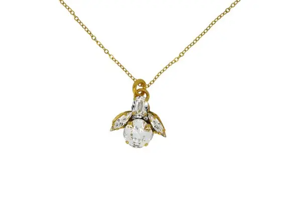 VICKISARGE Neutrals The Clear Bee Necklace In Gold Long - Yellow