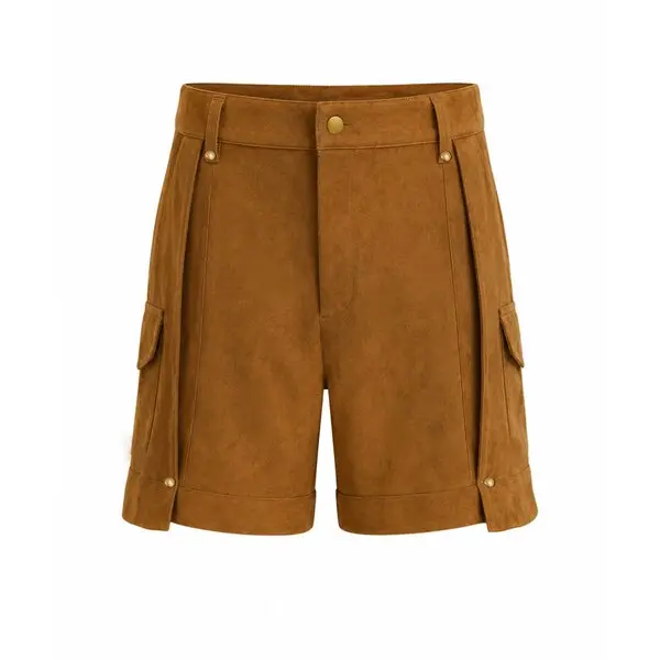 LUROQ LONDON Box Pleat Shorts - Brown