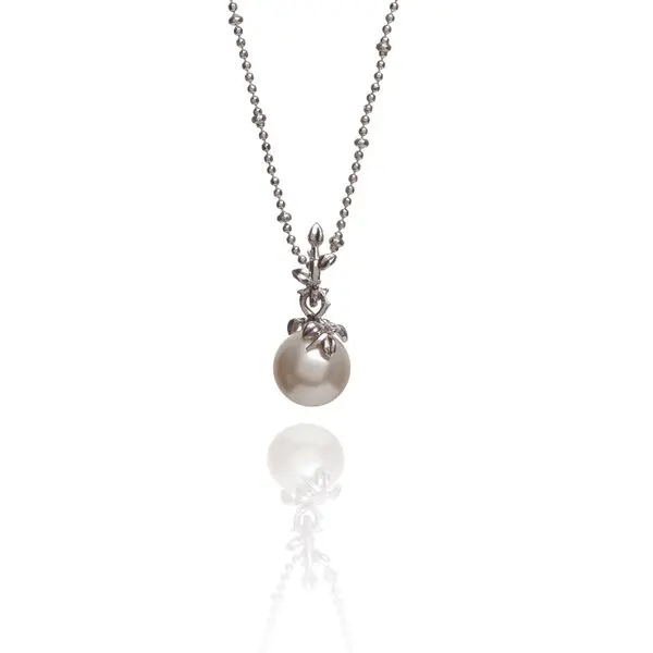 KASUN LONDON Ivory Pearl Pendant - Silver