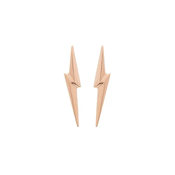 EDGE ONLY 3d Pointed Lightning Bolt Earrings 18ct Vermeil - Gold