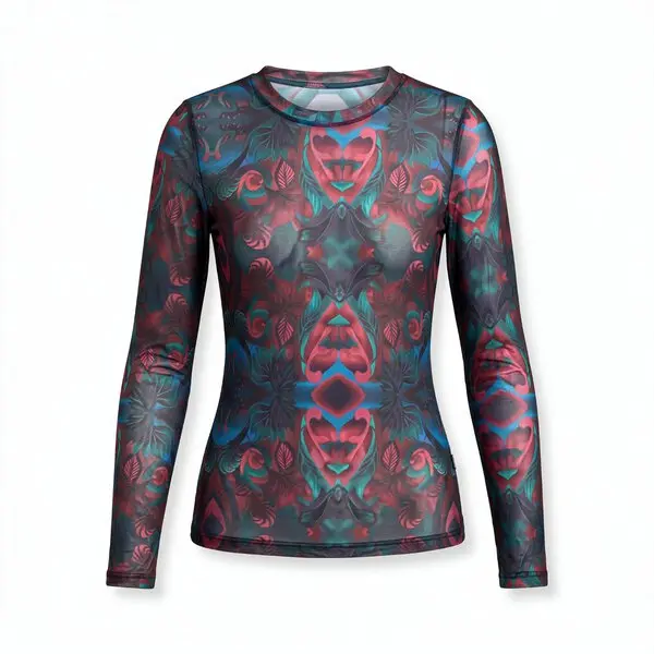 JANARA JONES Autumn Paisley Mesh Printed Long Sleeve Tsara Top