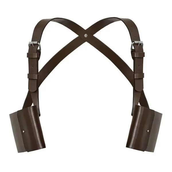 BADASS & GODDESS LEATHER Brown / Silver Holsters Harry Dark Brown - Brown/silver