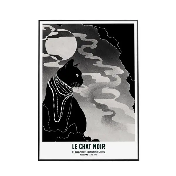ABI OVERLAND JERSEY Le Chat Noir Art Print S - Black