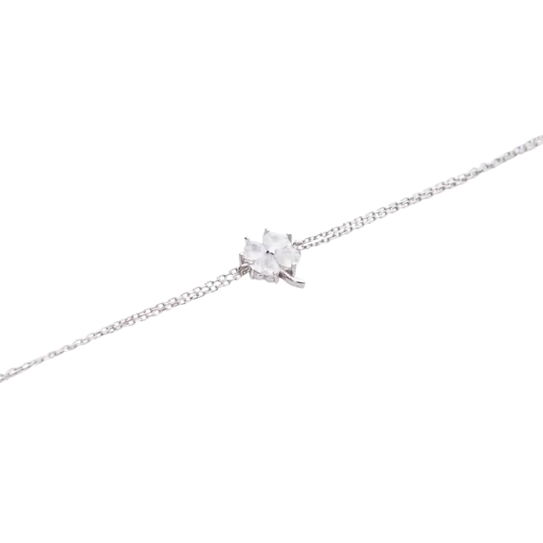 SPERO LONDON Sterling Clover Bracelet White - Silver