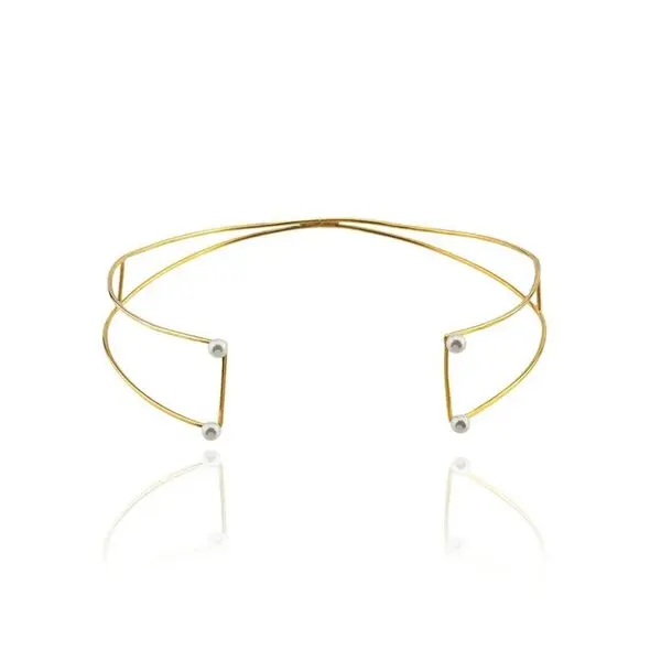 LINYA JEWELLERY Pearl Choker - Gold