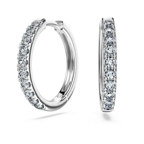 SWAROVSKI Eternity Hoop Earrings With Pavé Diamonds - White