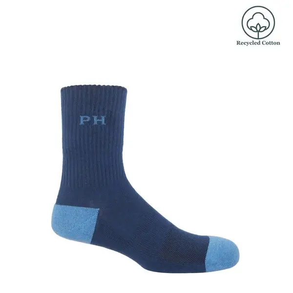 PEPER HAROW - MADE IN ENGLAND Reversible Sport Socks - Blue