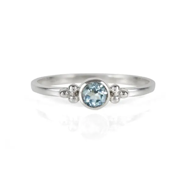 CHARLOTTE'S WEB JEWELLERY Holi Jewel Silver Stacking Ring Topaz - Blue