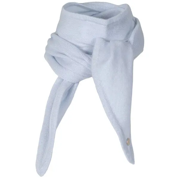 TIRILLM Ayla Small Neck Scarf In Soft Pure Cashmere, Pale - Blue