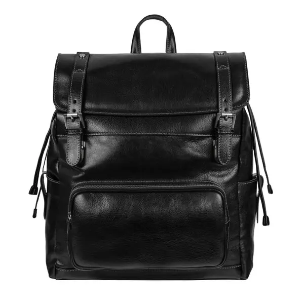 TIME RESISTANCE Leather Backpack The Good Earth - Black