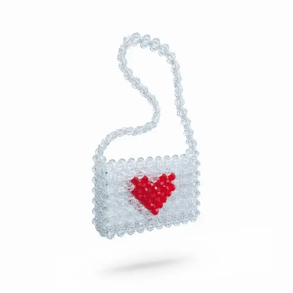 BEAD CULT LONDON White / Red Bead Cult · Icon · Heart - White/red