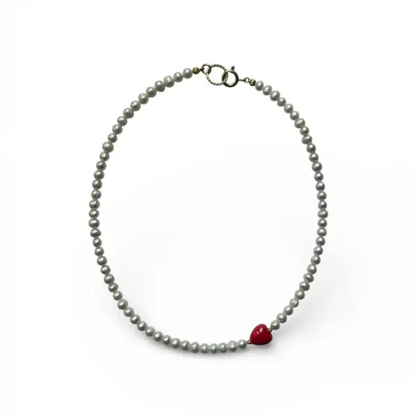 LARSUU White / Red Amour No. Two Necklace - White/red