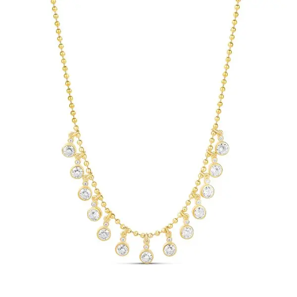 SHYMI 14k Plated Sterling Silver Cubic Zirconia Beaded Necklace