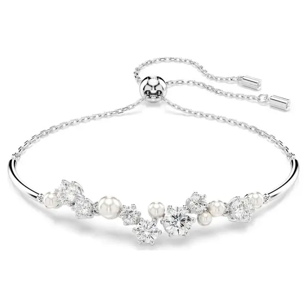 SWAROVSKI Constella Bangle With Zirconia And Crystal Pearls - White