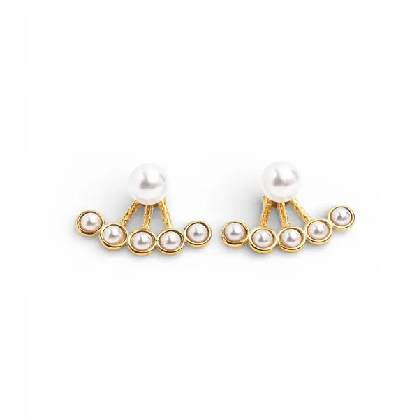 MISS CECILIA Moonrise Fan Earrings - Gold