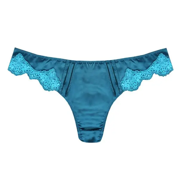 TALLULAH LOVE Opulent Lace In Peacock Brief - Blue