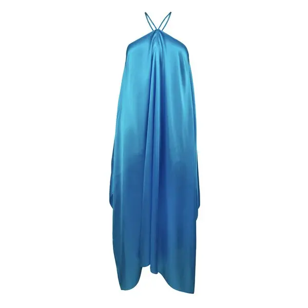 SASHA LA MER Alexandra Silk Dress, Color Sea - Blue