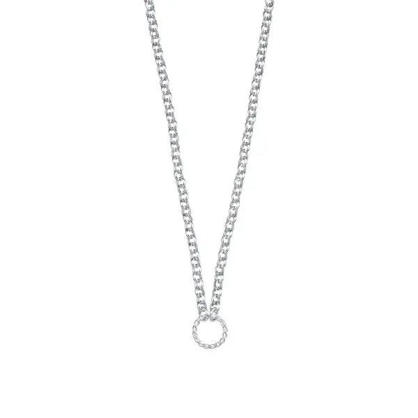 LILY CHARMED Sterling Eternity Twist Charm Collector Necklace - Silver