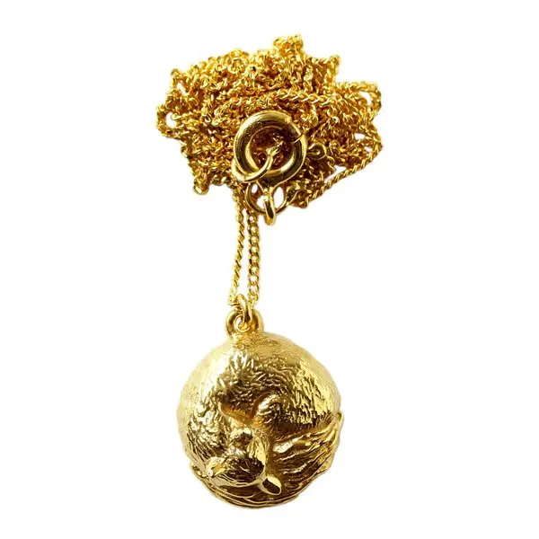 LEE RENEE Fox Necklace – Small, Sleeping - Gold