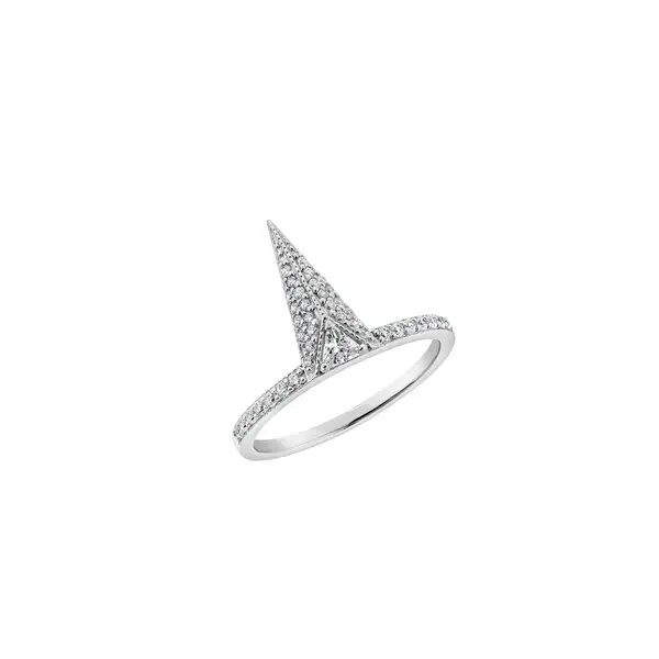 SALLY SKOUFIS Urge Ring With Made Cz Diamond Stimulant In Sterling - Silver