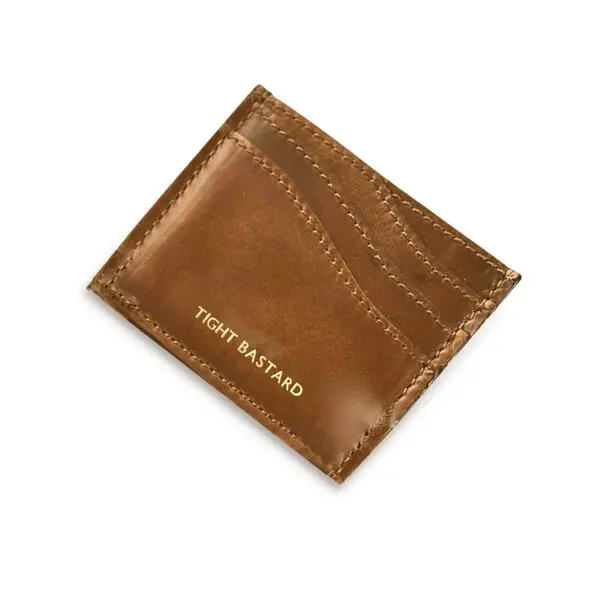 VIDA VIDA Tan Leather Wave Card Holder Tight Bastard - Brown