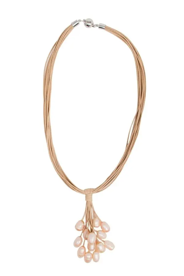 Saachi Tahitian Wax Corded Classic Pearl Necklace - Brown