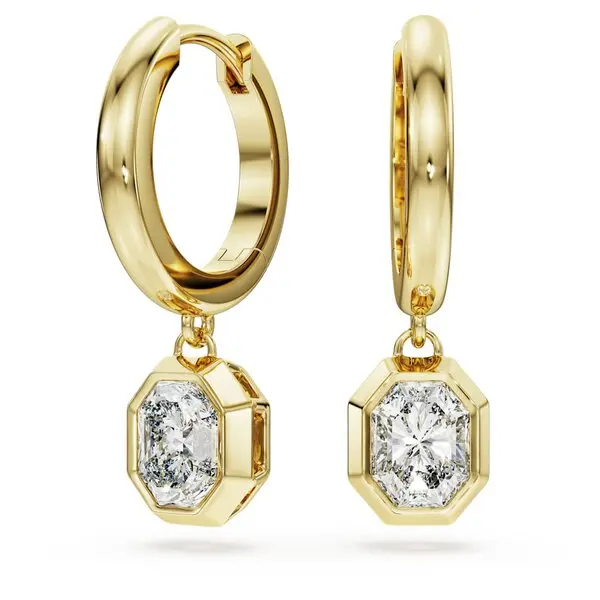 SWAROVSKI Octagon Drop Earrings With 1.00 Carat Laboratory-grown Diamond In 18k Yellow Gold - White