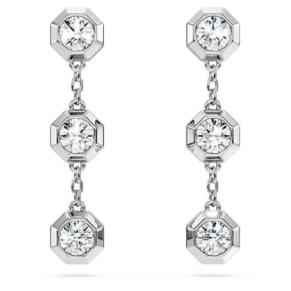 SWAROVSKI Octagon Drop Earrings With 1.00 Carat Laboratory-grown Diamond In 18k Yellow Gold - White