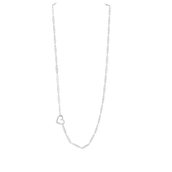 REJECTED HEARTS CLUB Con Amor Chain Layering Simple Necklace With Magnetic Clasp - Silver